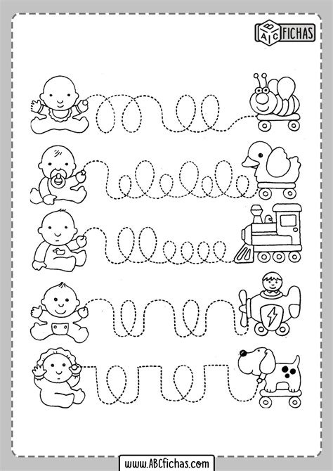 Fichas de grafomotricidad para niños ABC Fichas