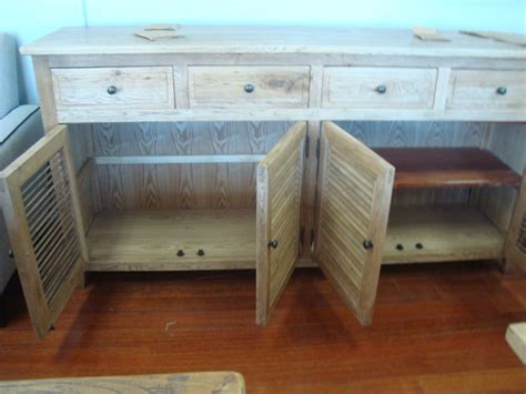 Oak Louvre Drawer Door Buffet Xw Megaria