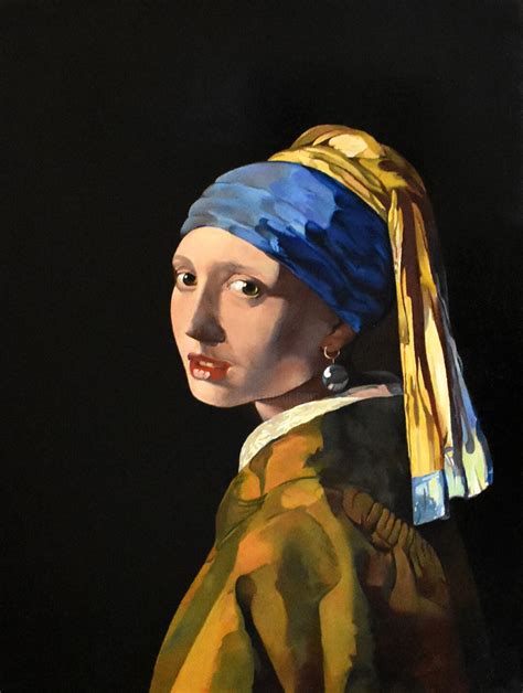 La Jeune Fille À La Perle Johannes Verm Peinture par David Le Pichon