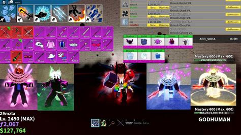 Accounts Blox Fruit Account Lv 2450Max Max Rabbit Angel Ghoul Cyborg