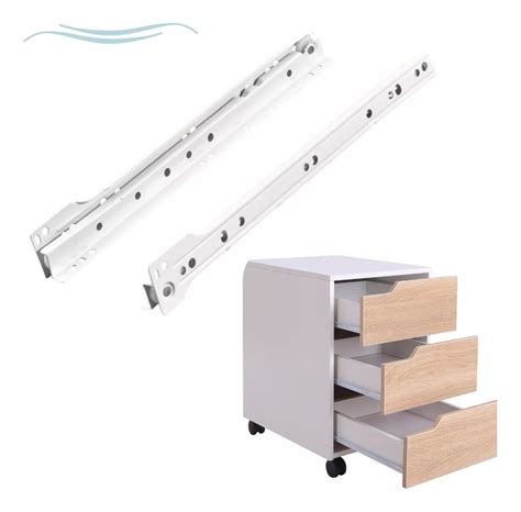 Corredica Trilho Gavetas Comum Branco 55cm 02 Pares Mebuscar Brasil