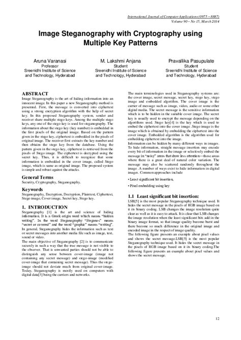pdf image steganography with cryptography using multiple key patterns aruna varanasi ph d
