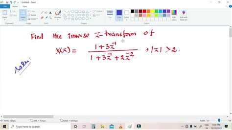 Inverse Z Transform Using Partial Fraction Method Prob Youtube