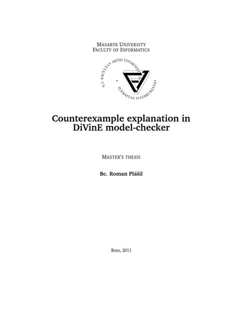 counterexample explanation in divine model checker m u f i pdf variable computer science