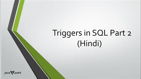 Triggers In Sql Part Hindi Youtube