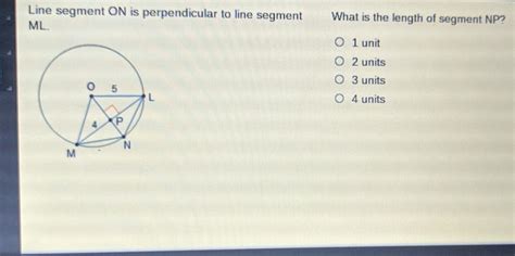solved line segment on is perpendicular to line segment what is the length of segment np ml 1