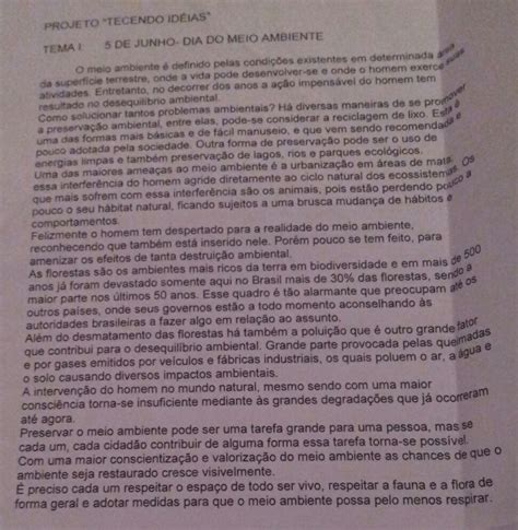 Tema Reda O Meio Ambiente Braincp