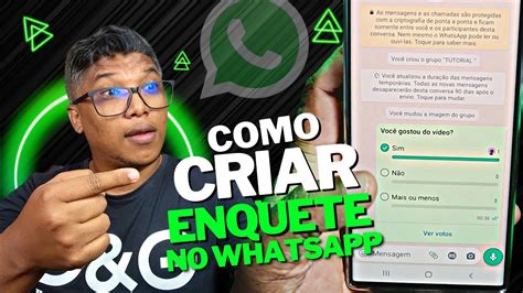 Como criar enquete no Whatsapp NOVA função YouTube