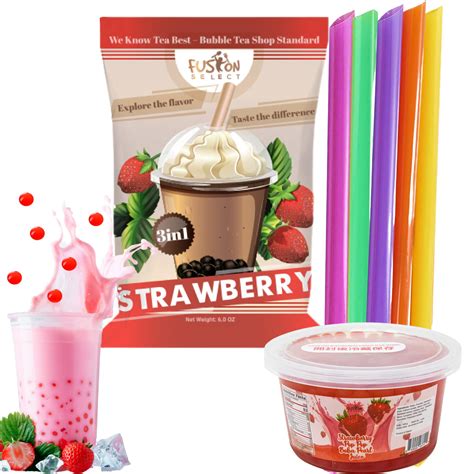 Buy Fusion Select Ultimate Strawberry Bubble Tea DIY Kit Popping Boba