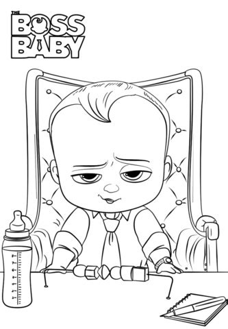 Jefe Bebé Sonriendo para colorear imprimir e dibujar ColoringOnly
