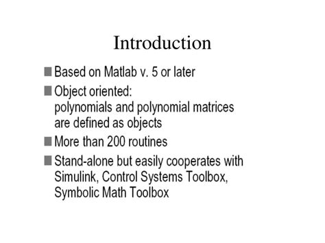 ppt the polynomial toolbox for matlab powerpoint presentation free download id 6810327