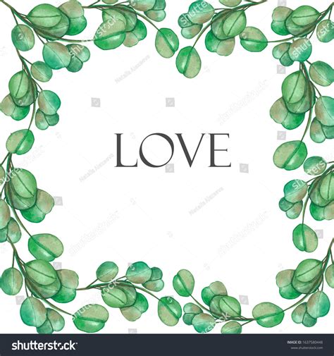 Watercolor Hand Painted Nature Squared Border