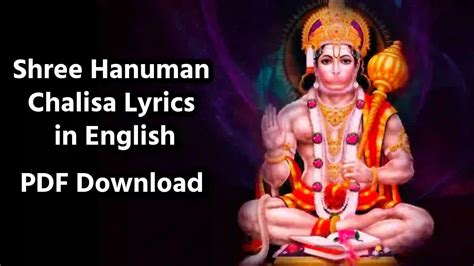 Shree Hanuman Chalisa Lyrics In English Understanding The Sacred Hymn