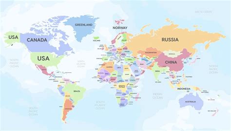 vistoso detallado vector de mundo mapa con país nombre 20851329 Vector