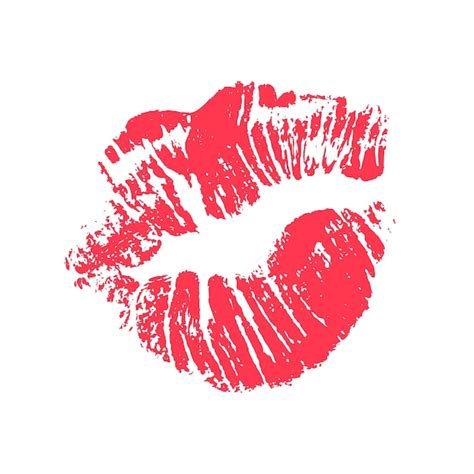 Beso de lápiz labial en formato vectorial de fondo blanco Vector Premium