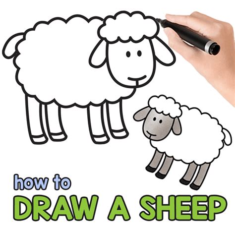 How To Draw A Sheep Step By Step Sheep Drawing Tutorial Easy Peasy