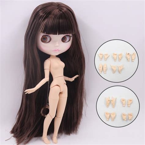12 Blythe Doll Factory Joint Body Glossy Face Brown Hair New Custom