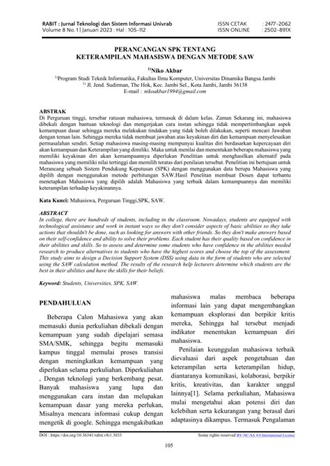 PDF PERANCANGAN SPK TENTANG KETERAMPILAN MAHASISWA DENGAN METODE SAW