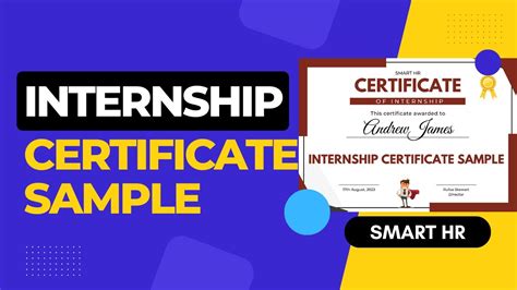 Internship Certificate Sample SMARTHRM YouTube