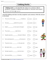 Linking Verbs Worksheets Worksheets Library