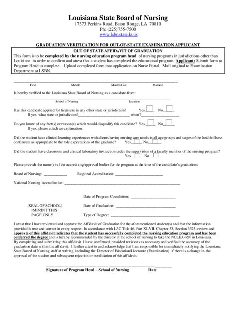 Fillable Online Out Of State Affidavit Of Graduation Form Fax Email