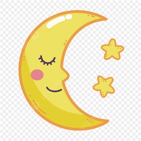 Yellow Moon Clipart Vector Yellow Minimalist Cute Cartoon Moon Yellow