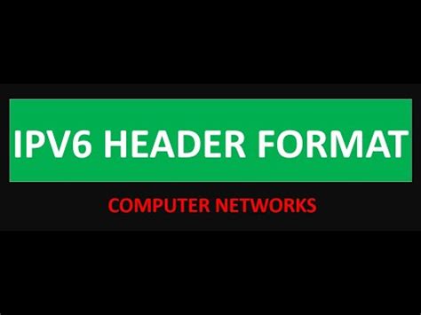 IPV6 Header Format Explained In Detail Computer Networks Network