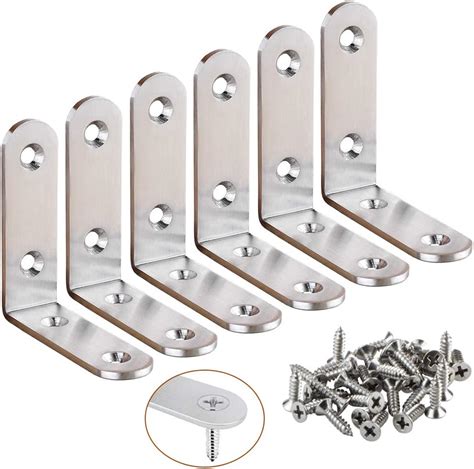 6 Sets Corner Brace L Bracket Heavy Duty 65 X 65mm Right Angle Brackets