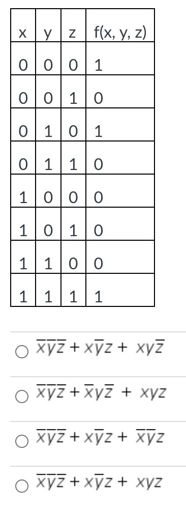 solved select the boolean expression that is equivalent to