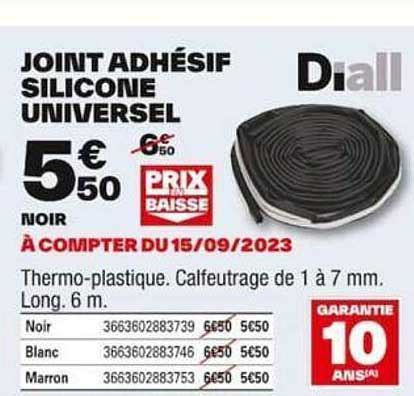 Promo Joint Adhésif Silicone Universel Diall chez Brico Dépôt