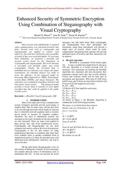 pdf enhanced security of symmetric encryption using combination of steganography with visual