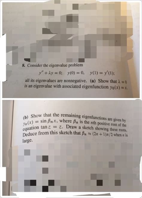 solved consider the eigenvalue problem y lambda y 0