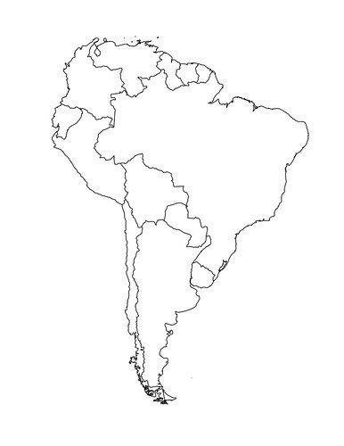 Mapa de Sudamérica para Colorear Dibujos e Imágenes de América del Sur
