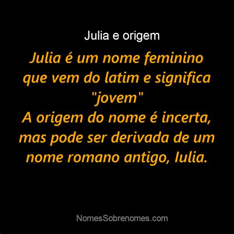 Qual O Significado Do Nome Julia E Origem