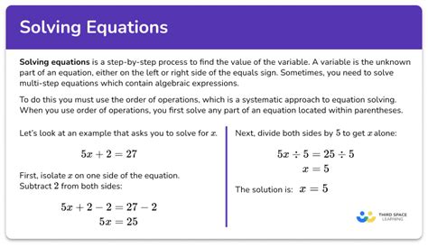 solving equations math steps examples and questions