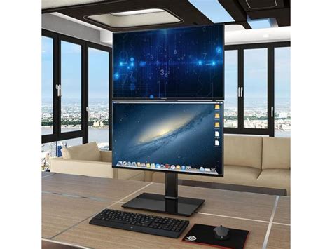 Dual Monitor Stand Vertical Stack Screen Free Standing Monitor Riser