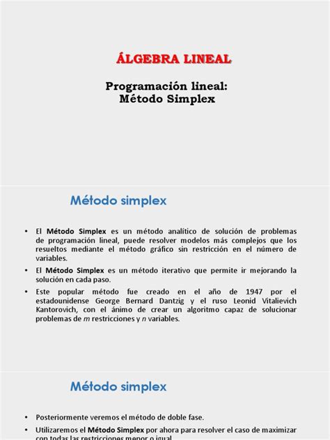 d19 pl método simplex pdf algoritmos y estructuras de datos matemáticas aplicadas