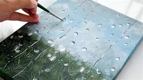 Paint Raindrops Effect In Just THREE STEPS EASY Rainy Day Acrylic