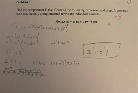solved find the complement f i e f bar of the following