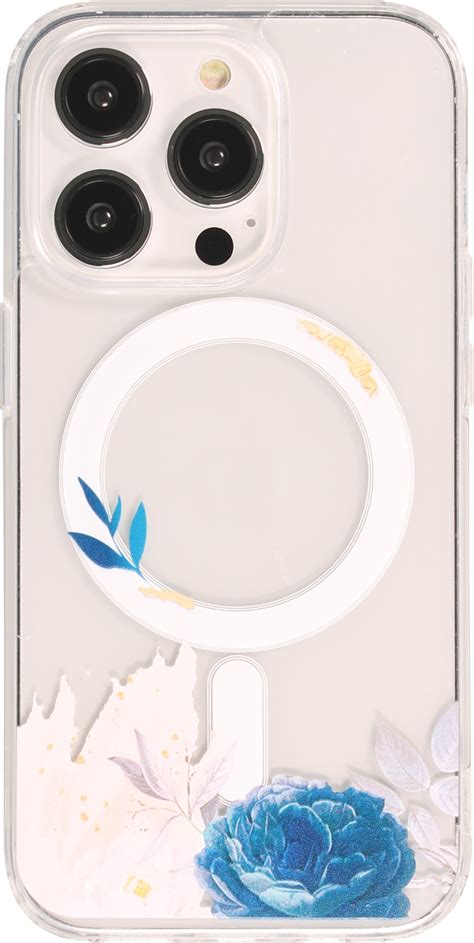 iPhone 13 Pro Case Hülle Gummi Silikon steif mit MagSafe blaue Rose
