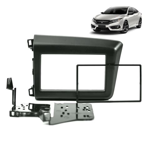 Moldura Painel 2 Din Honda New Civic Grafite 2014 Submarino