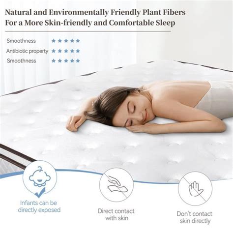 WOWTTRELAX Matelas 140x190 Matelas Hybride en Mouesse Ressort Ensaché
