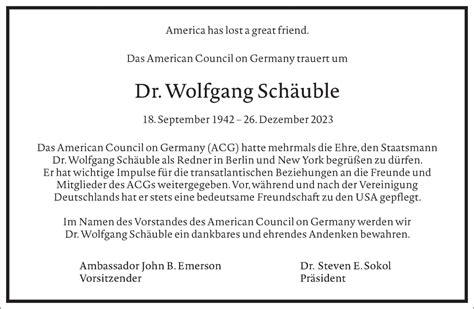 Traueranzeigen Von Wolfgang Sch Uble Frankfurter Allgemeine Lebenswege