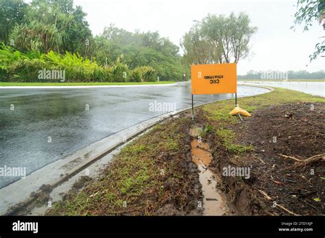 Tire Tracks After Flooding Brought By Tropical Cyclone Jasper In The