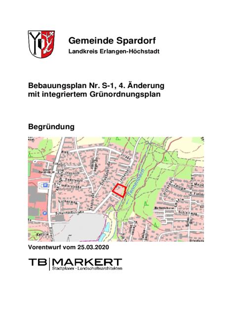 Ausfüllbar Online Bebauungsplan Nr S 1 4 nderung Fax Email Drucken