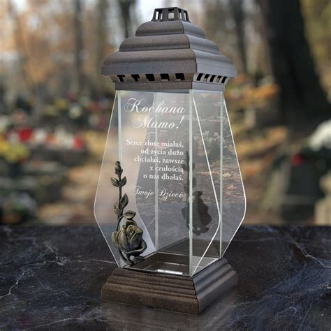Znicz lampion z grawerem na grób MAMY Wspomnienie Net Znicze na