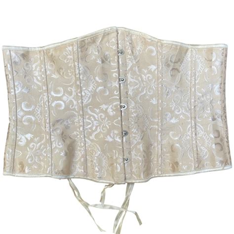 Tops Vintage Cream Ivory Iridescent Paisley Underbust Steampunk
