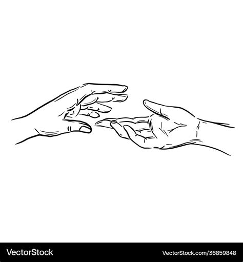 Two Hands Reaching For Each Other