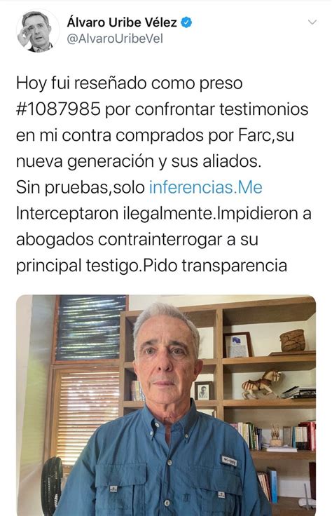 Colombia el ex presidente Álvaro Uribe sigue detenido en su casa y ya