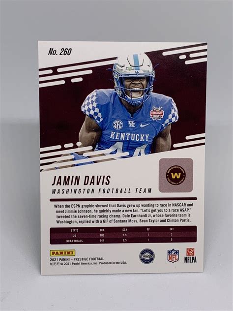 2021 Panini Prestige Rookies Xtra Points Green 260 Jamin Davis 199
